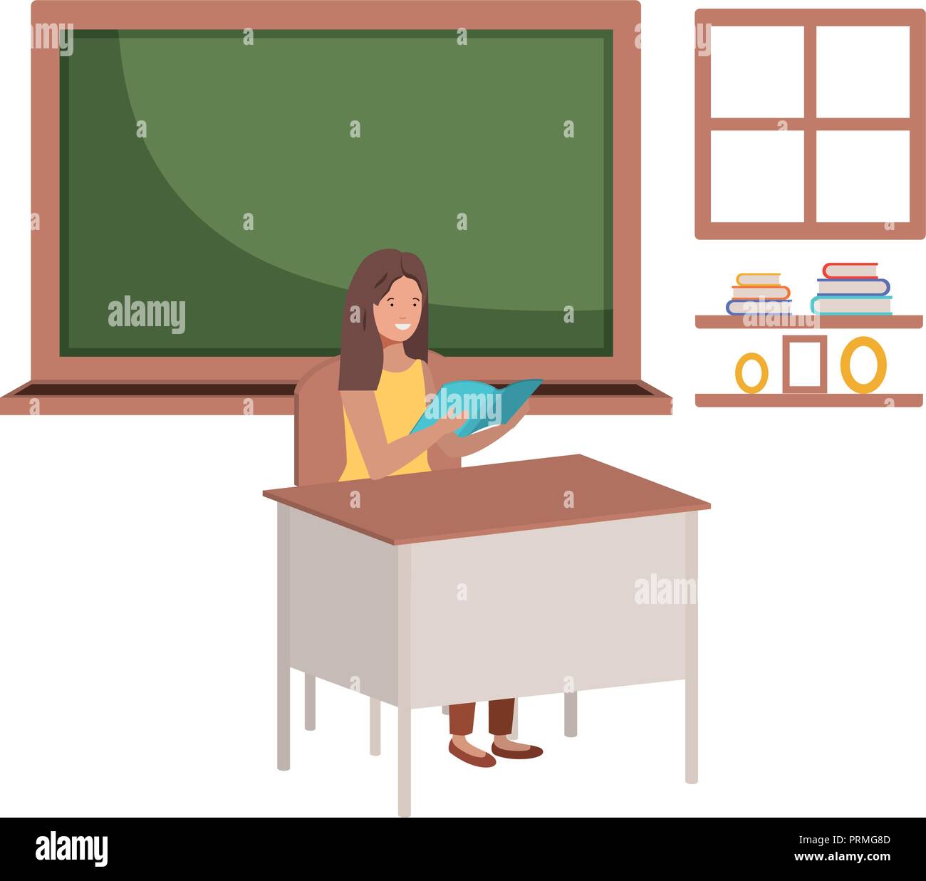 Female Teacher In The Classroom Stock Vector Image And Art Alamy