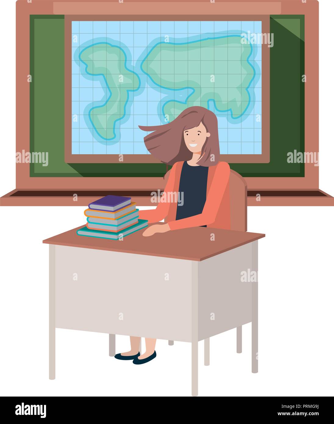 female teacher in the geography class Stock Vector Image & Art - Alamy
