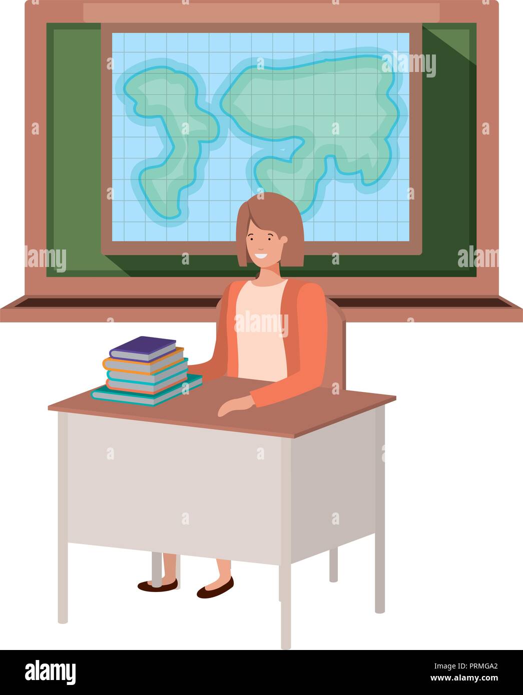 female teacher in the geography class Stock Vector Image & Art - Alamy