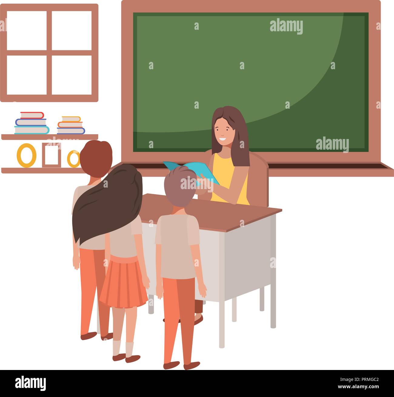 female teacher in the classroom with students Stock Vector Image & Art ...