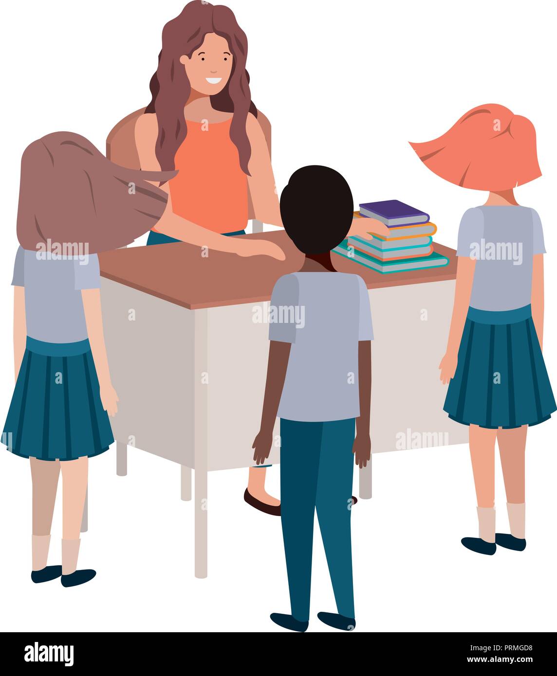 female teacher in the classroom with students Stock Vector Image & Art ...