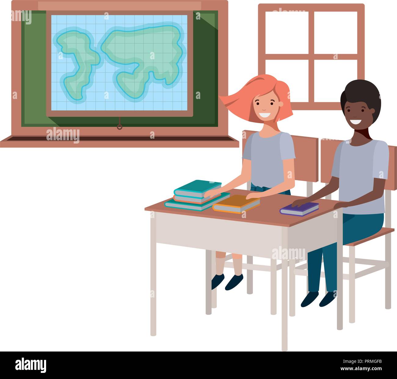 young students in geography classroom Stock Vector Image & Art - Alamy