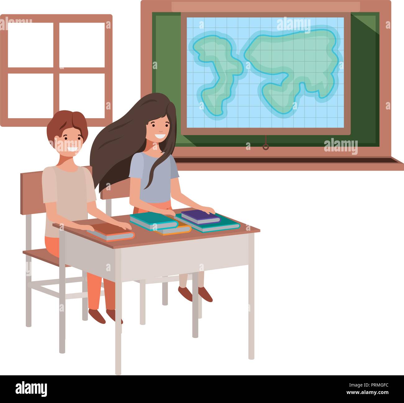 young students in geography classroom Stock Vector Image & Art - Alamy