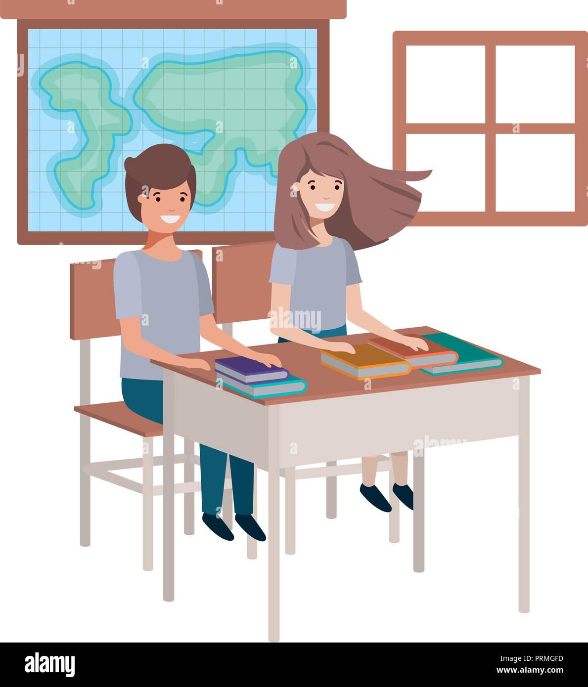 young students in geography classroom Stock Vector Image & Art - Alamy