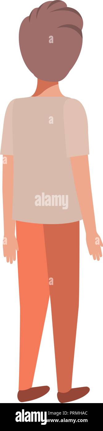 Back pose smart young guy Stock Vector Images - Alamy