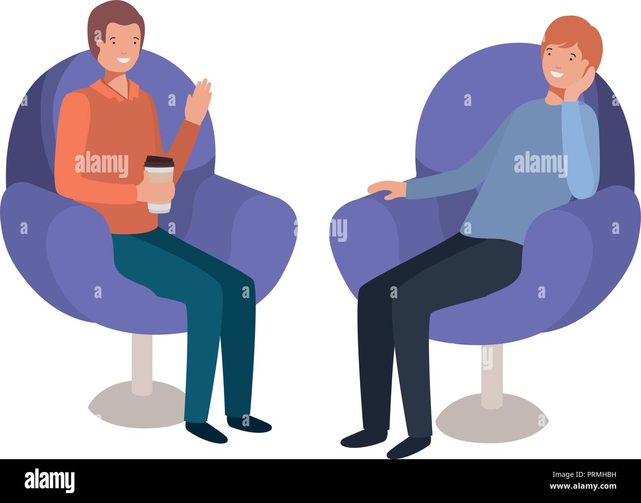 Men drinking coffee in Stock Vector Images - Alamy
