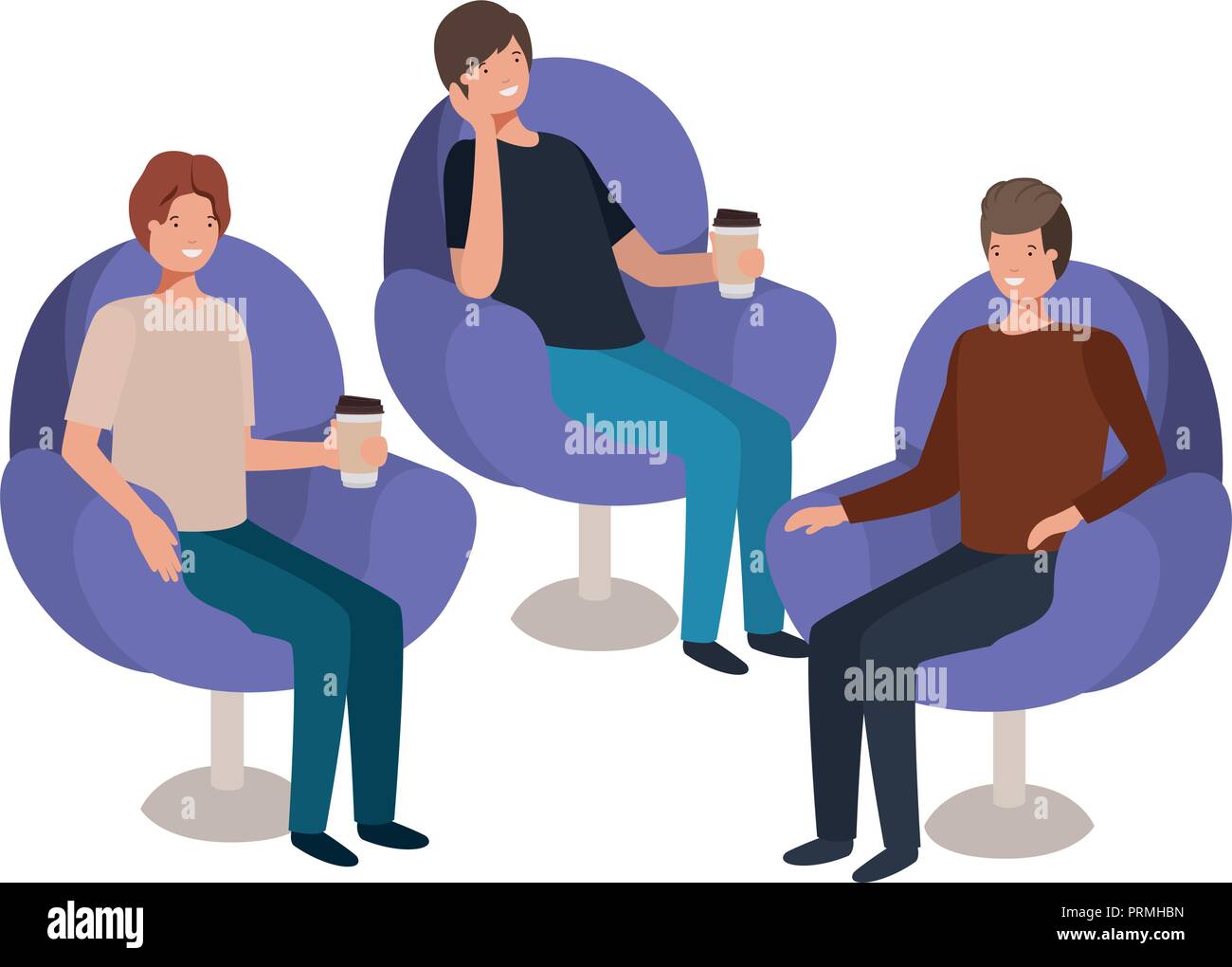 Men sitting in drinking Stock Vector Images - Alamy