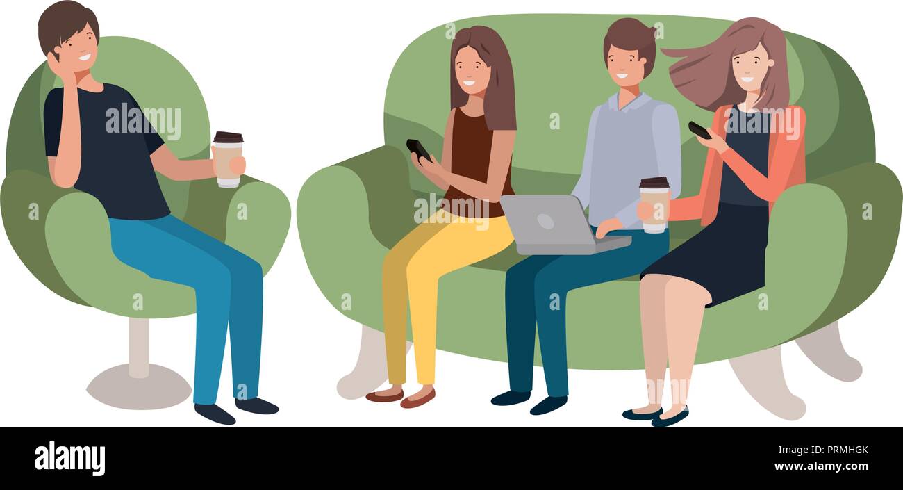 group of people using technology devices Stock Vector Image & Art - Alamy