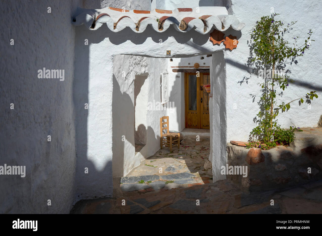 Comares, Malaga Province, Andalusia, southern Spain. Typical street ...