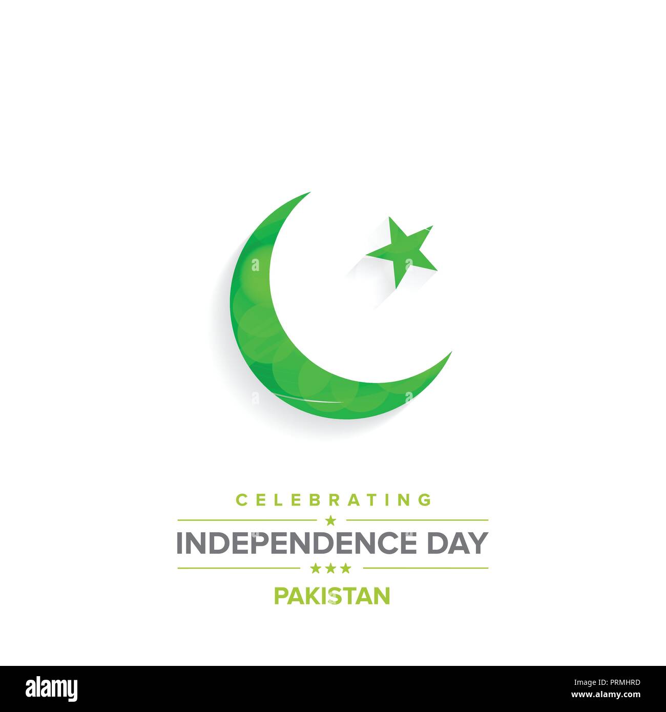 Paksitan Independence day card with green background vector Stock ...