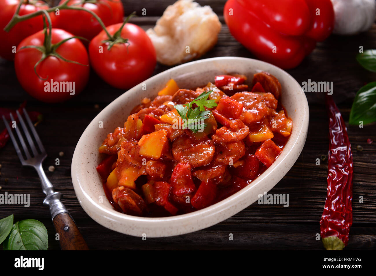 Traditional Hungarian dish - letcho Stock Photo - Alamy