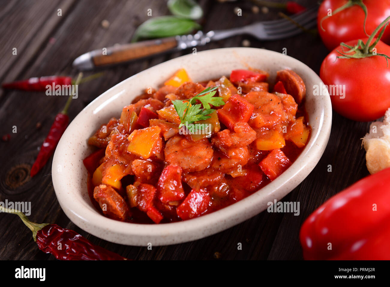 Traditional Hungarian dish - letcho Stock Photo - Alamy