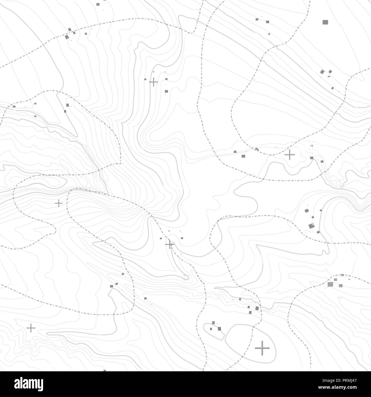 White outline topographic contour map Cut Out Stock Images & Pictures ...