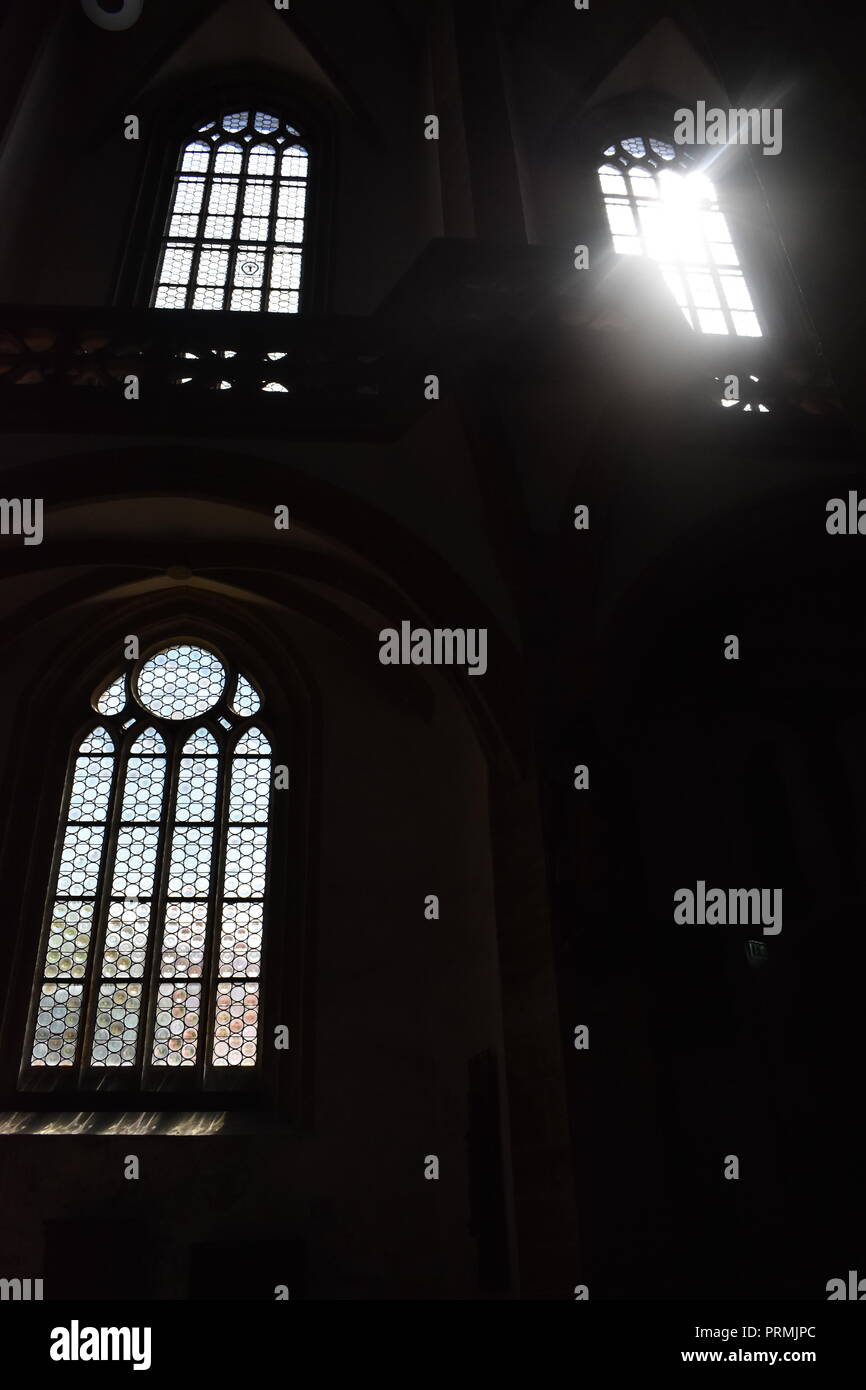 Light through German church windows Stock Photo - Alamy