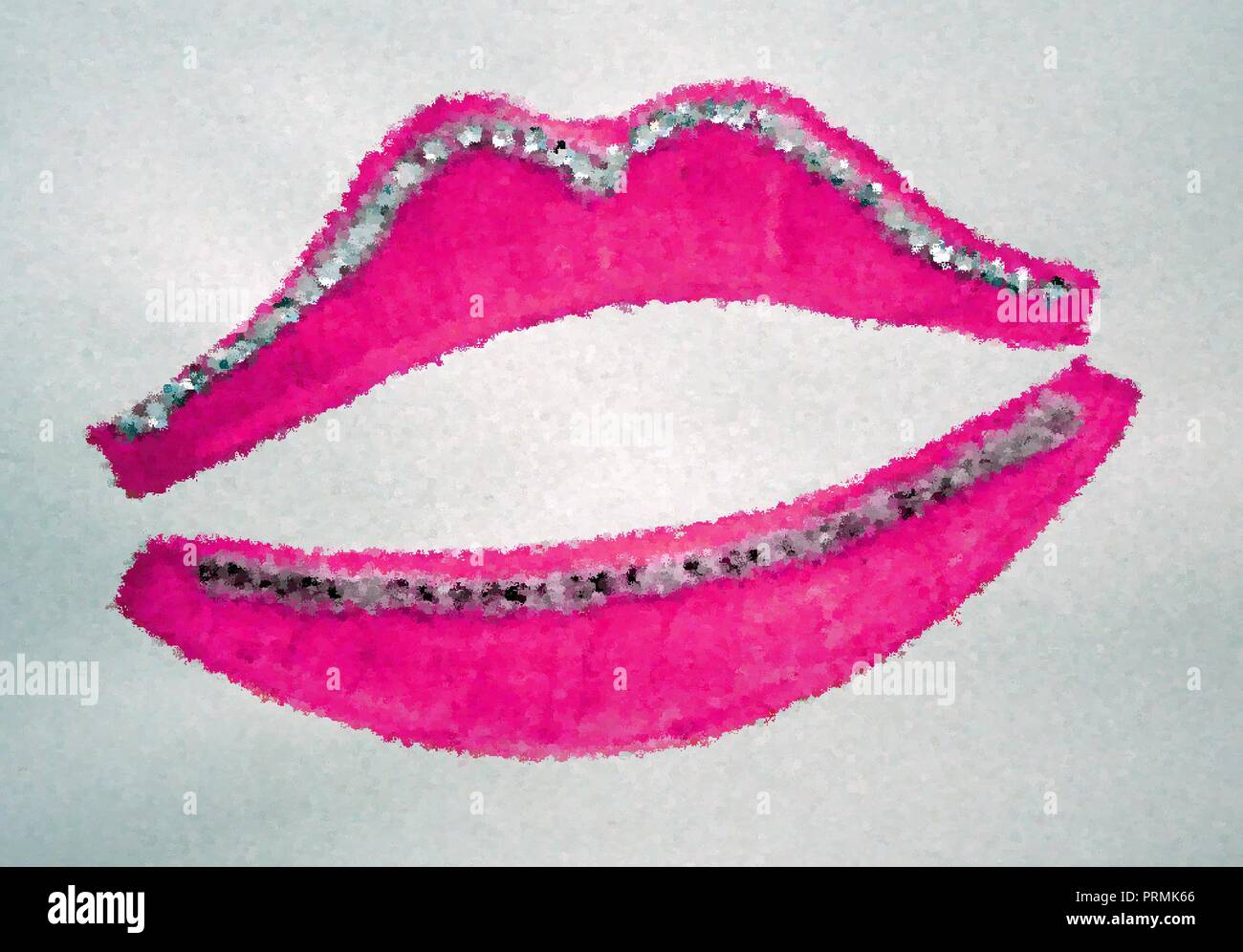 Pink Spotty Lips Stock Photo - Alamy