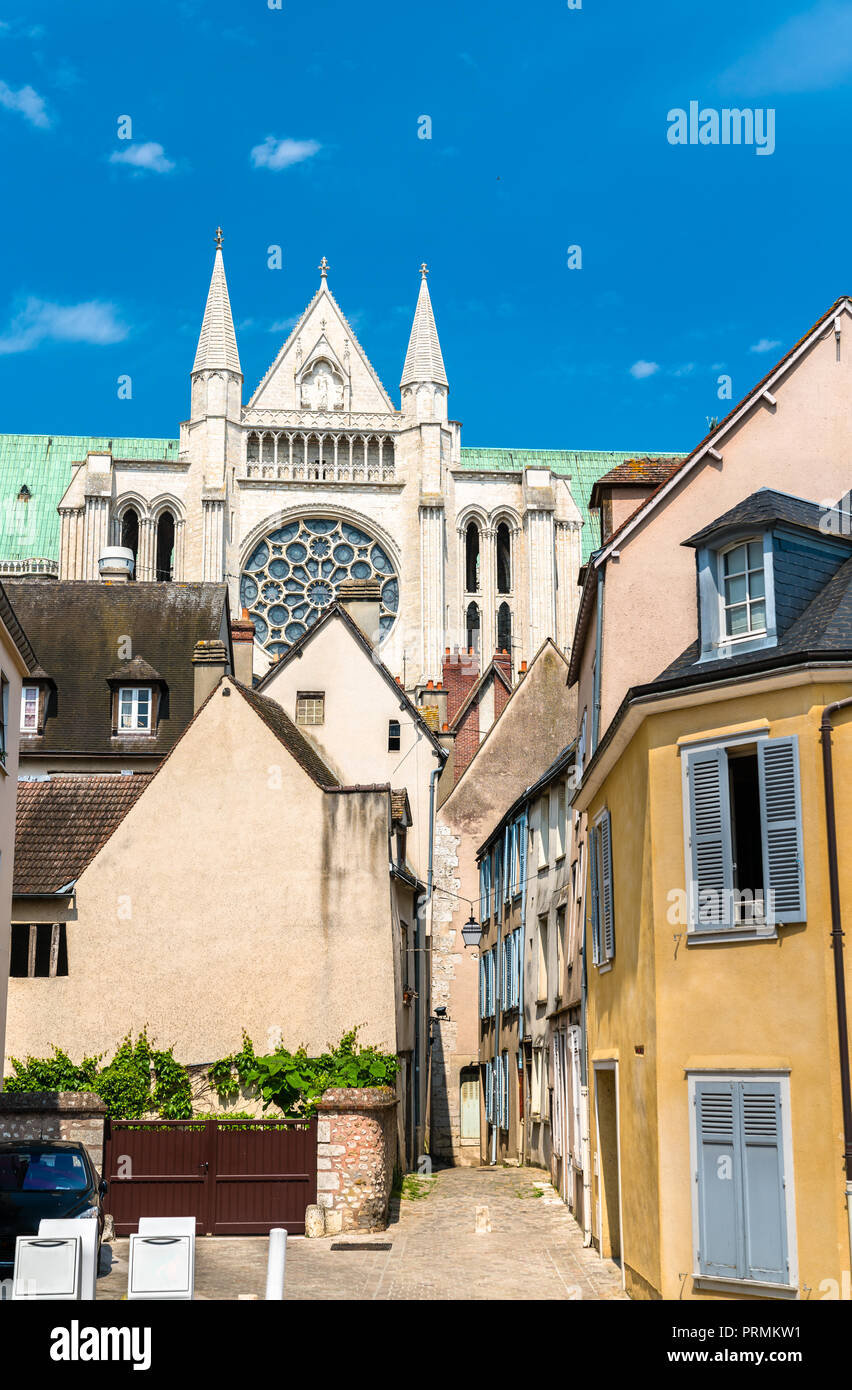 Medieval gothic architecture chartres cathedral hi-res stock ...