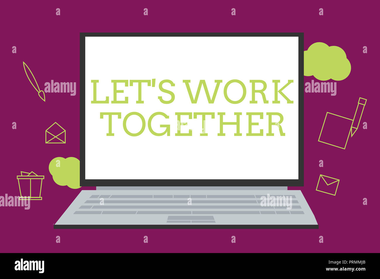 Handwriting text writing Let s is Work Together. Concept meaning Unite ...