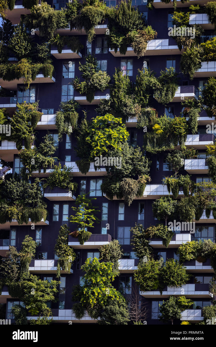 MILAN, ITALY - 6 JUNE 2018: Bosco Verticale.Two modern buildings ...