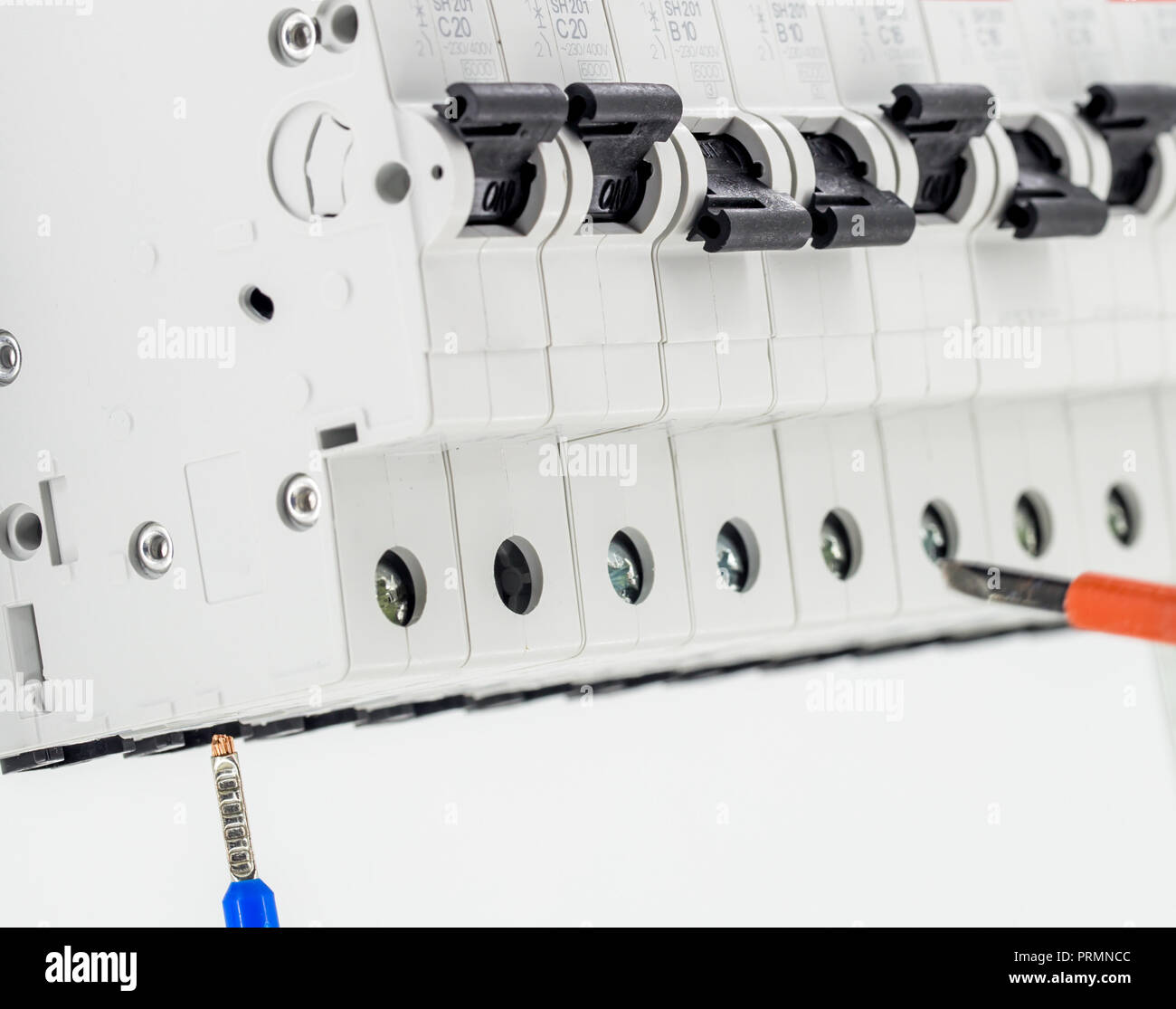 electric machines, switches, isolated on white background, close-up ...