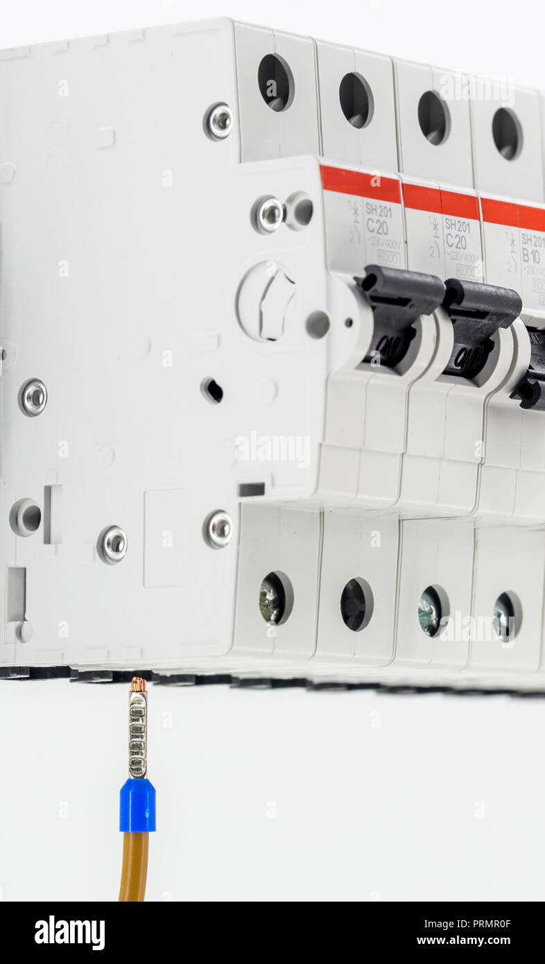 electric machines, switches, isolated on white background, close-up ...