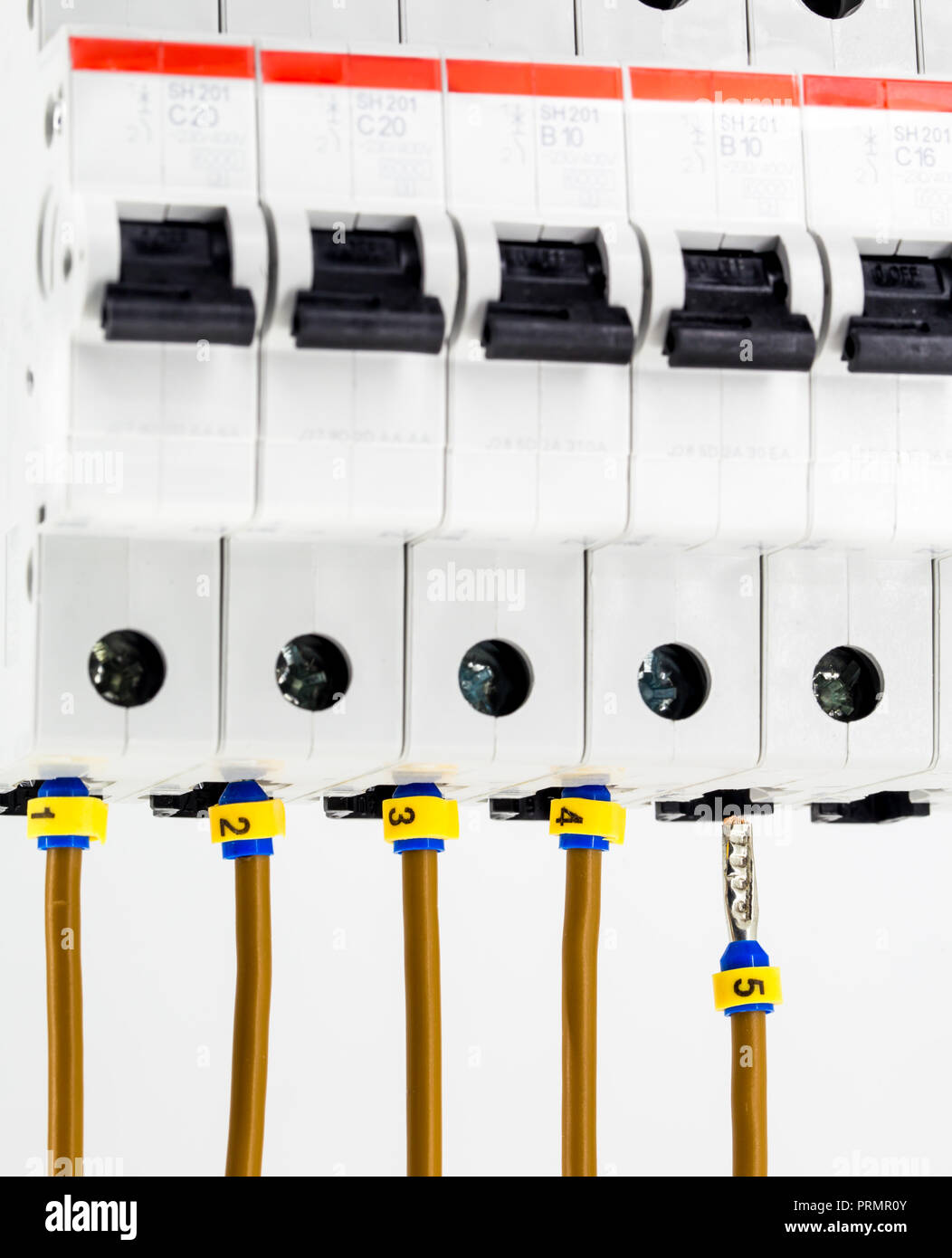 electric machines, switches, isolated on white background, close-up ...