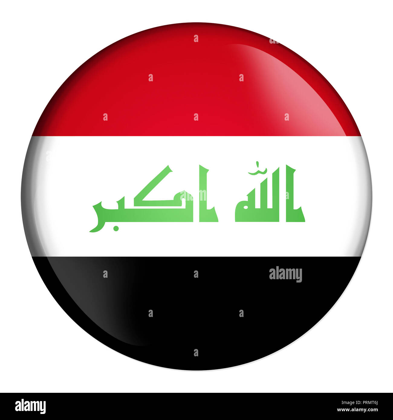 circle icon, flag of Iraq isolated on white background Stock Photo - Alamy