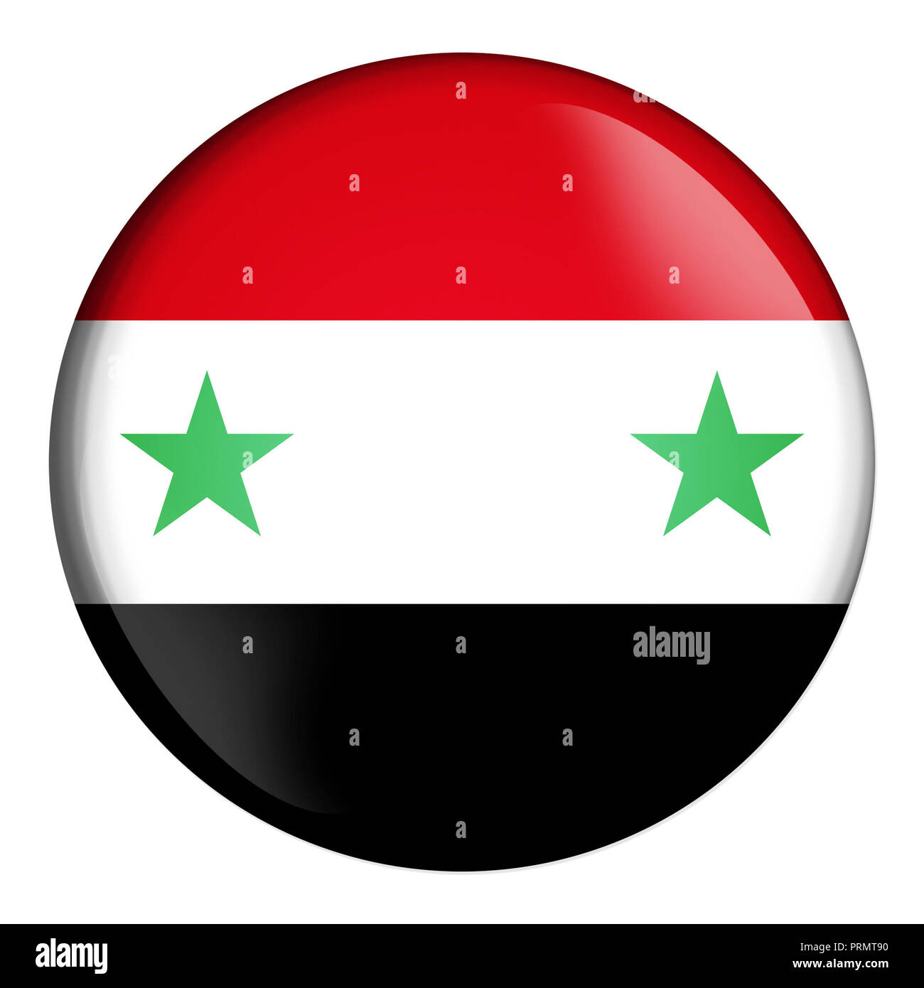 circle icon, flag of Syria isolated on white background Stock Photo - Alamy