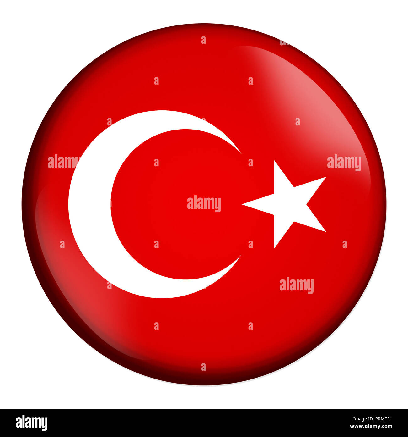 circle icon, flag of Turkey isolated on white background Stock Photo ...