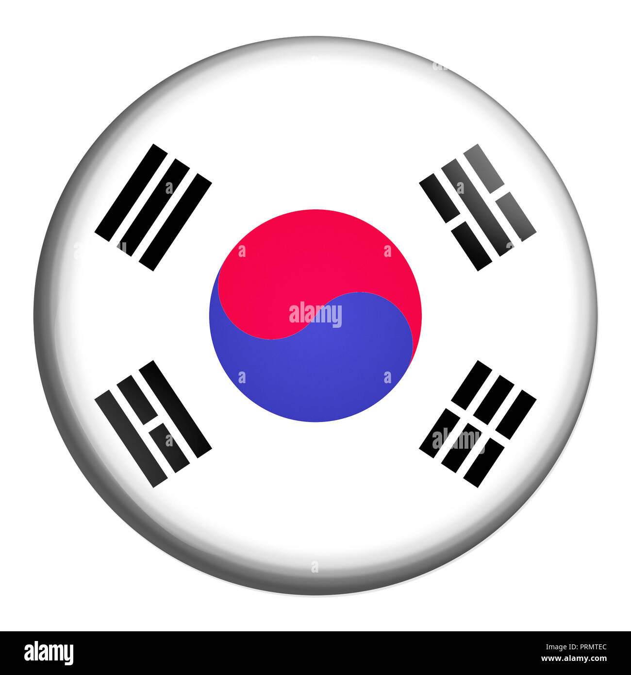 circle icon, flag of South Korea isolated on white background Stock ...