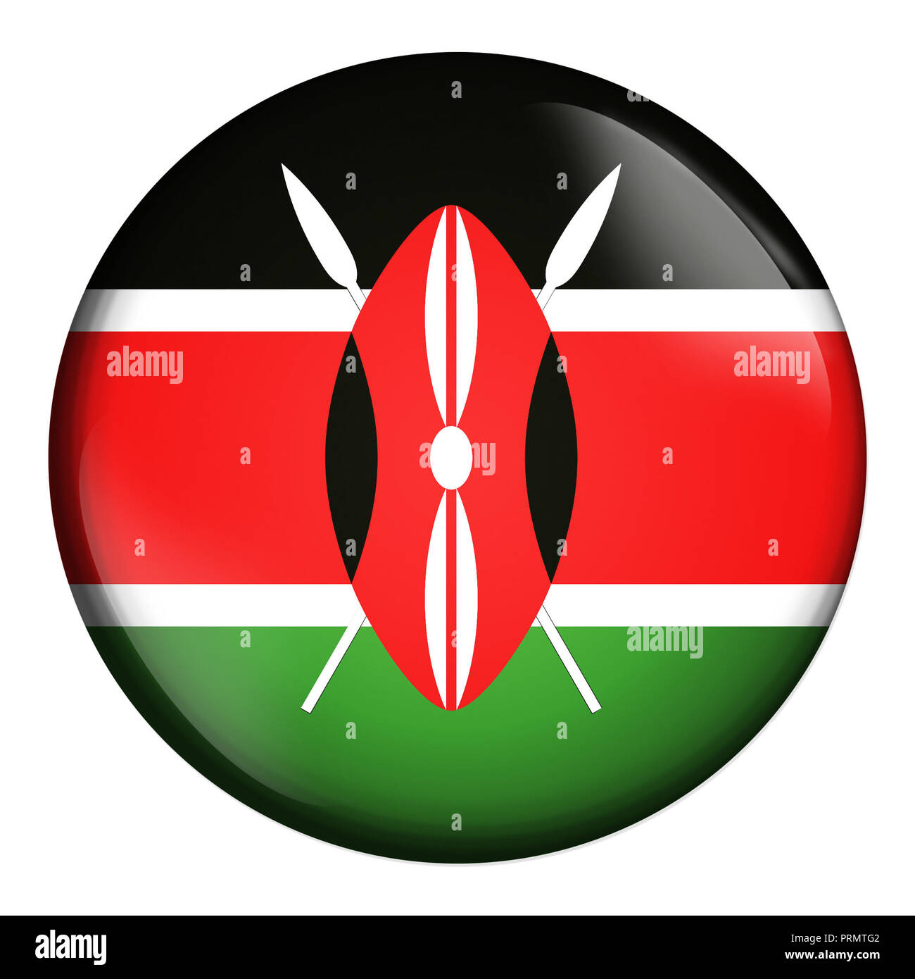 circle icon, flag of Kenya isolated on white background Stock Photo - Alamy
