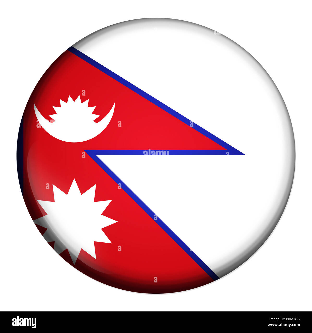 circle icon, flag of Nepal isolated on white background Stock Photo - Alamy