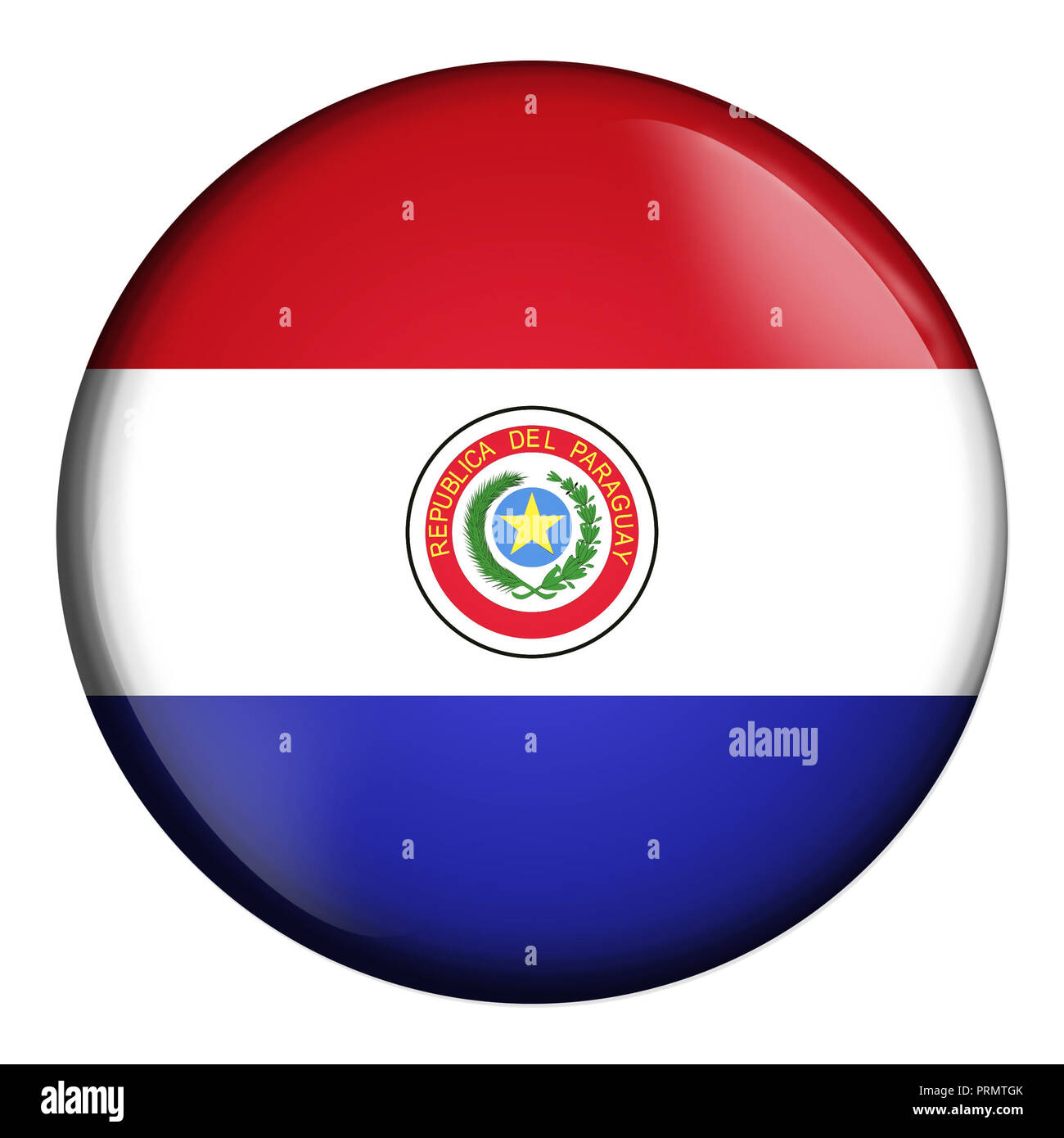 circle icon, flag of Paraguay isolated on white background Stock Photo ...