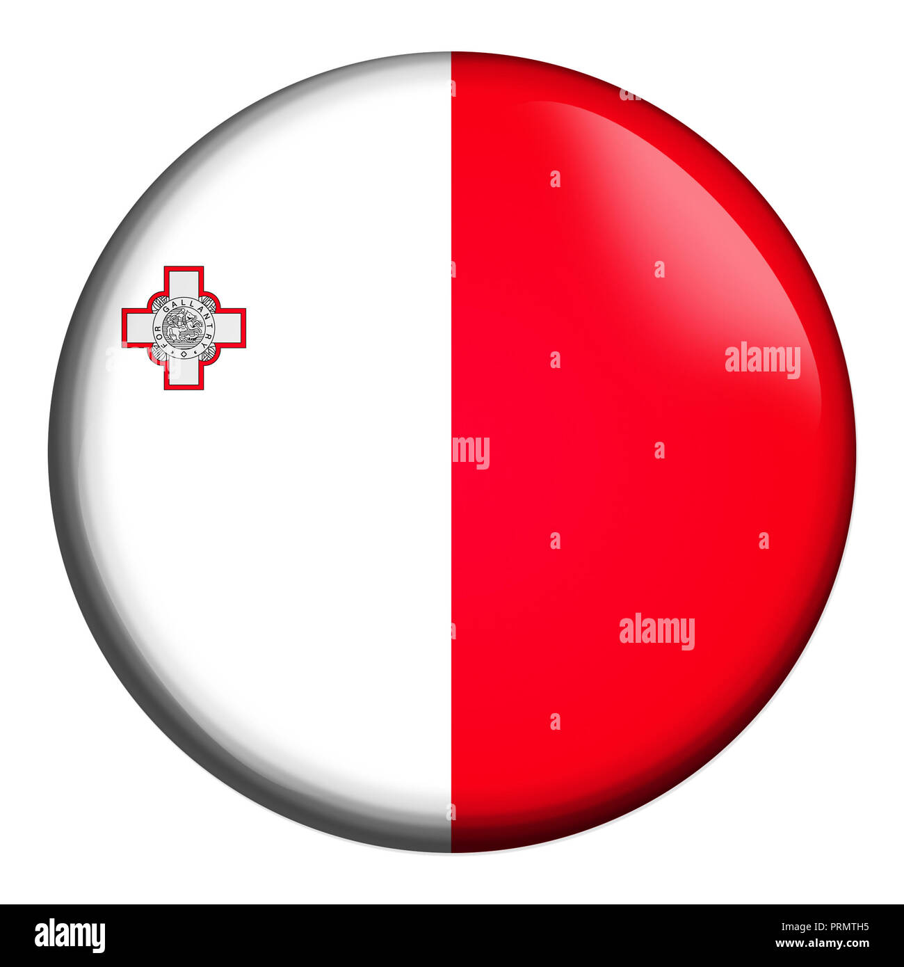 circle icon, flag of malta isolated on white background Stock Photo - Alamy
