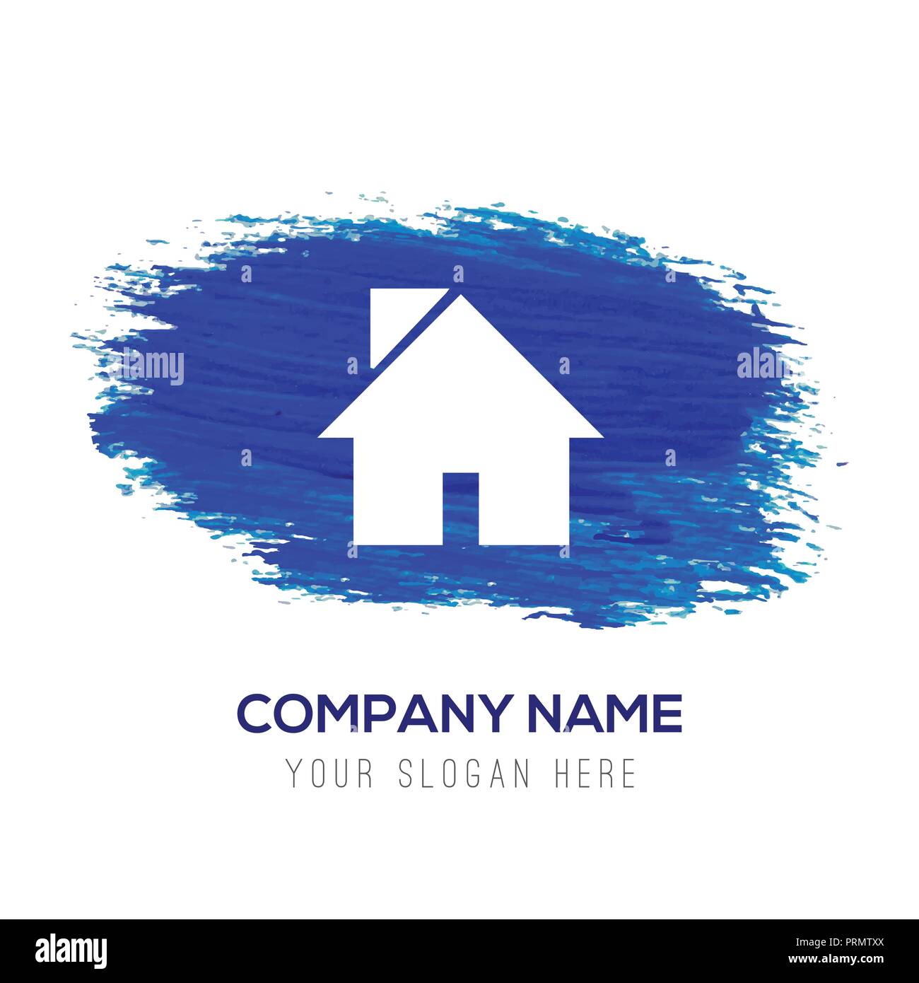 Home icon - Blue watercolor background Stock Vector Image & Art - Alamy