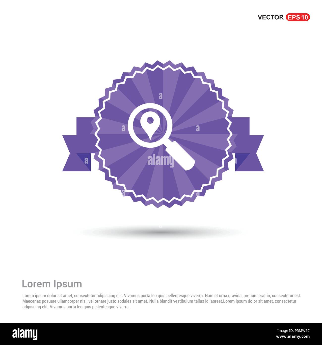 Search Map Pin Icon - Purple Ribbon banner Stock Vector Image & Art - Alamy