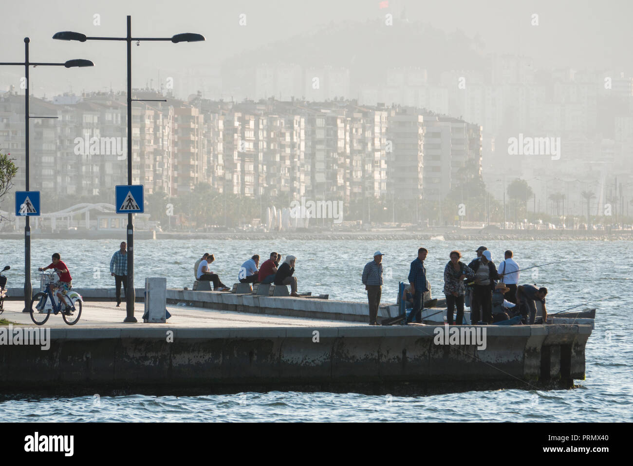 People relaxing on waterfront in Izmir, Turkey Stock Photo - Alamy