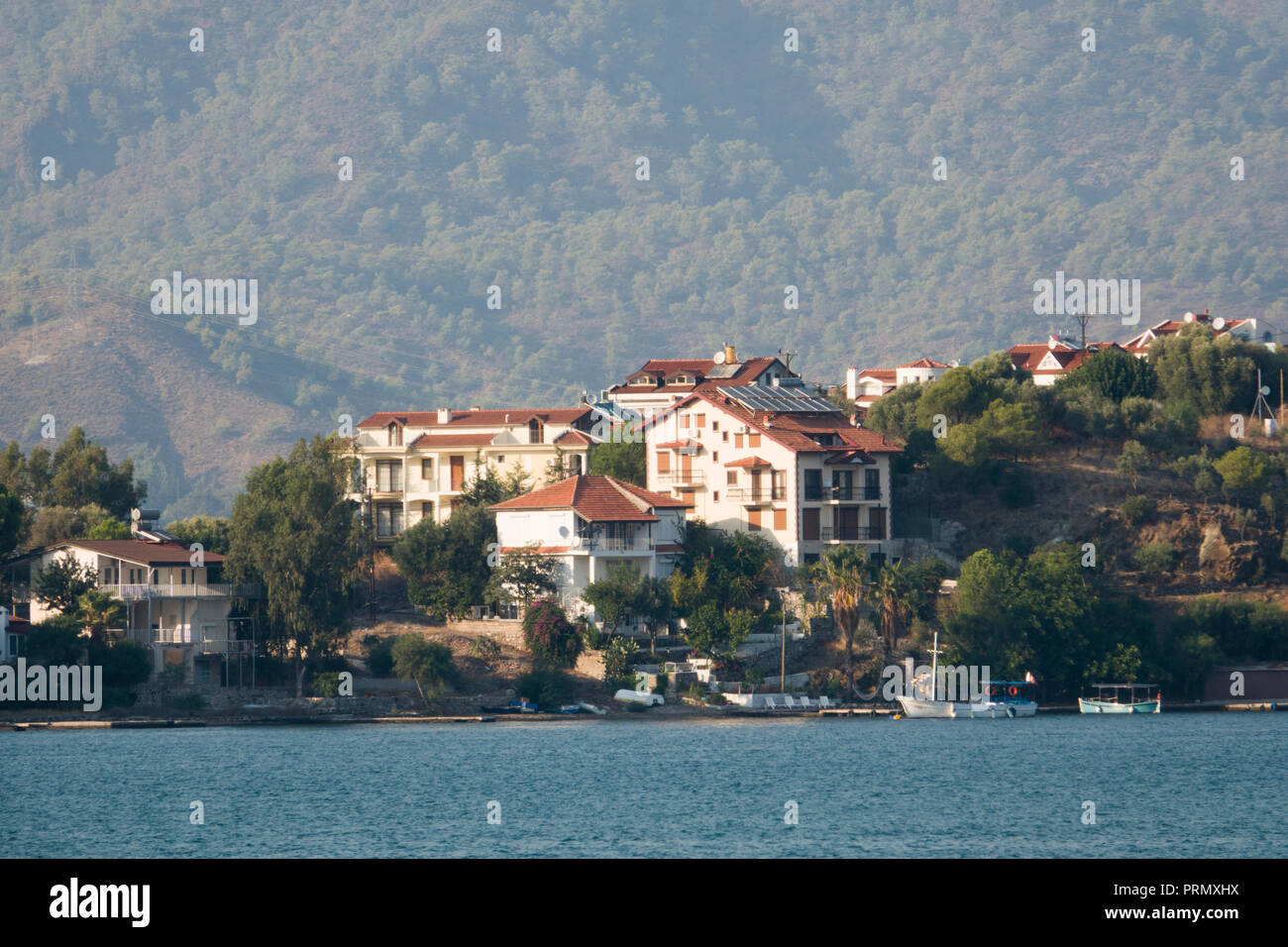 Large homes on Megri Island - Fethiye Adasi in Fethiye, Turkey Stock ...