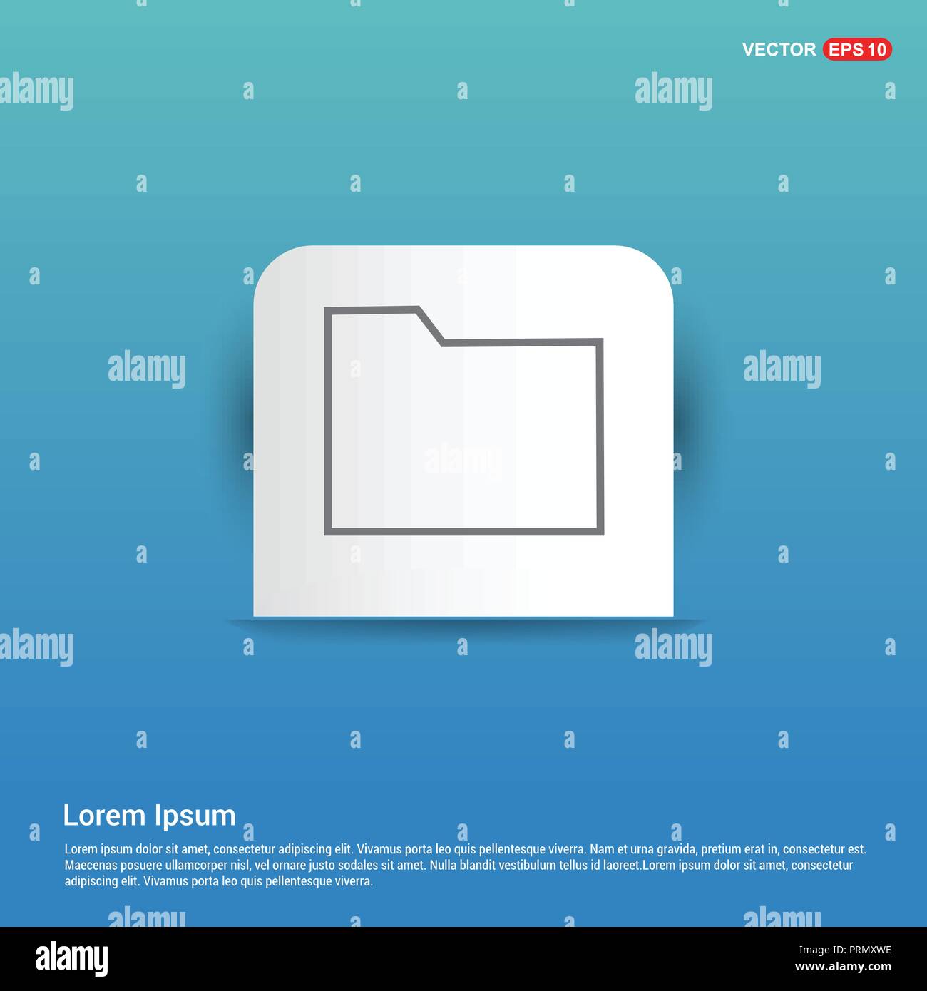 Computer Folder Icon - Blue Sticker button Stock Vector Image & Art - Alamy