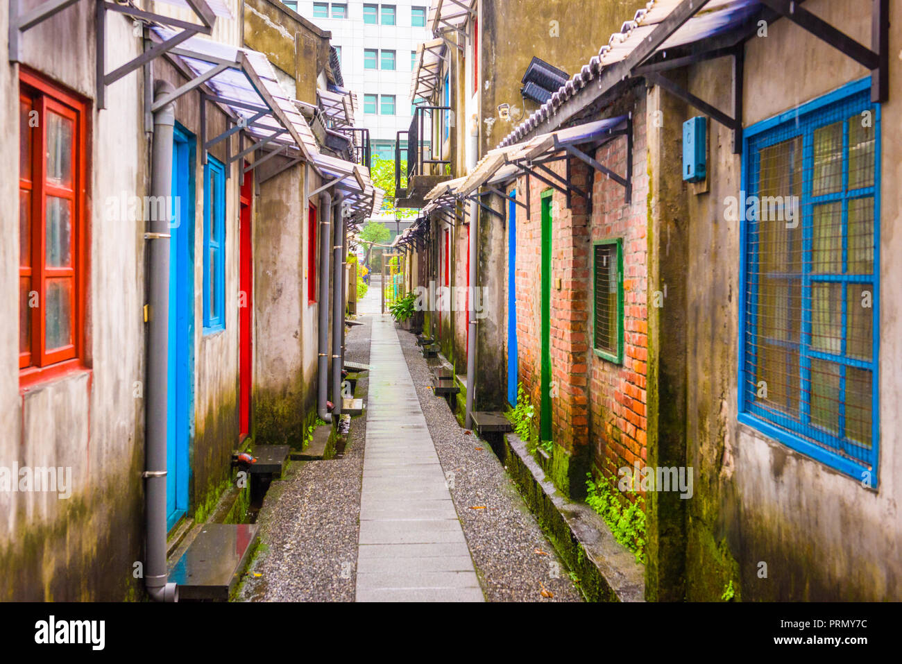 Taipei, Taiwan historic building facade in Military Families Community ...