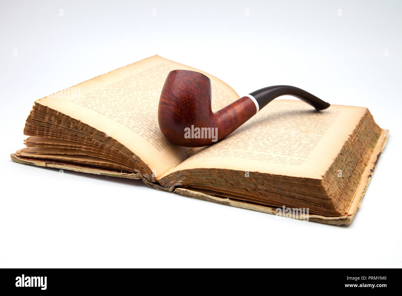 open book and tobacco pipe Stock Photo - Alamy