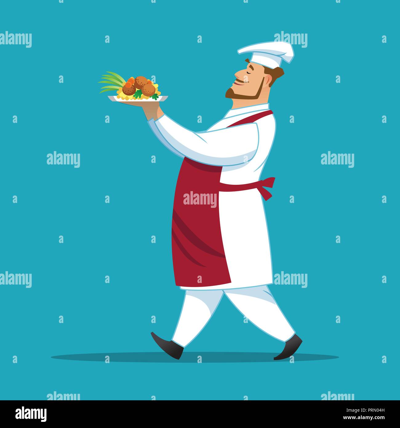 Funny chef character. Isolated vector illustration Stock Vector Image ...