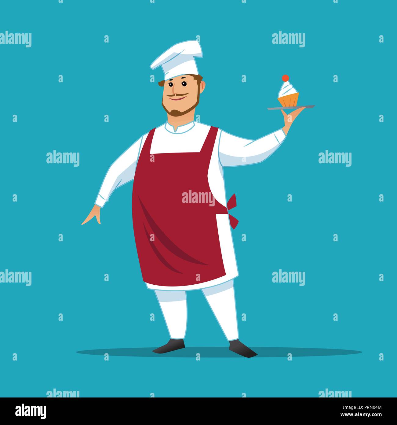 Funny chef character. Isolated vector illustration Stock Vector Image ...