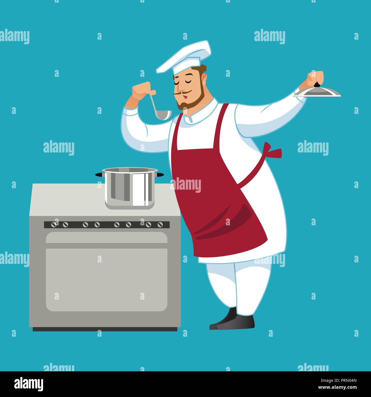 Funny chef character. Isolated vector illustration Stock Vector Image ...