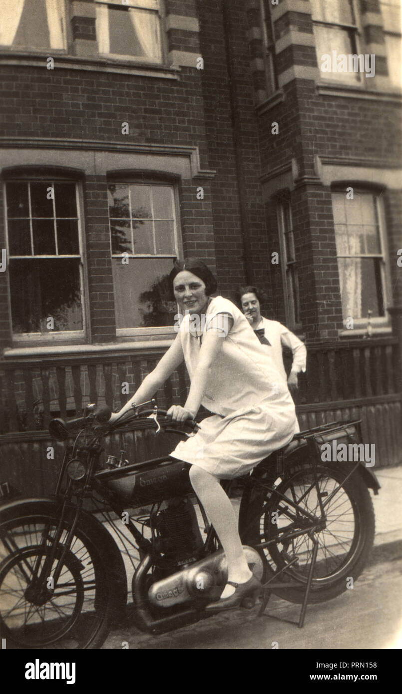 Vintage woman 1920s motorcycle hi-res stock photography and images - Alamy