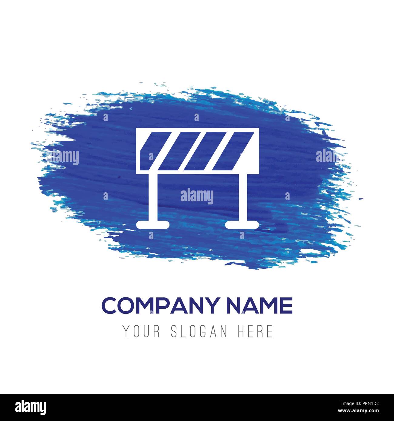 Road Barrier Icon - Blue watercolor background Stock Vector Image & Art ...