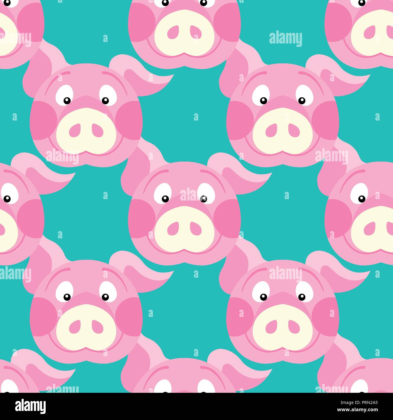 cute piggy art background design for fabric and decor Stock Vector ...