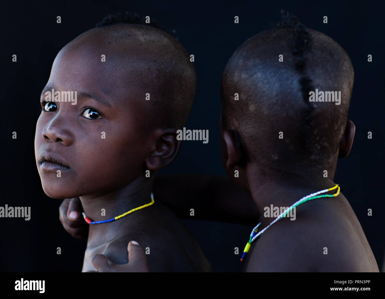 Portrait of Muhacaona tribe children, Cunene Province, Oncocua, Angola ...
