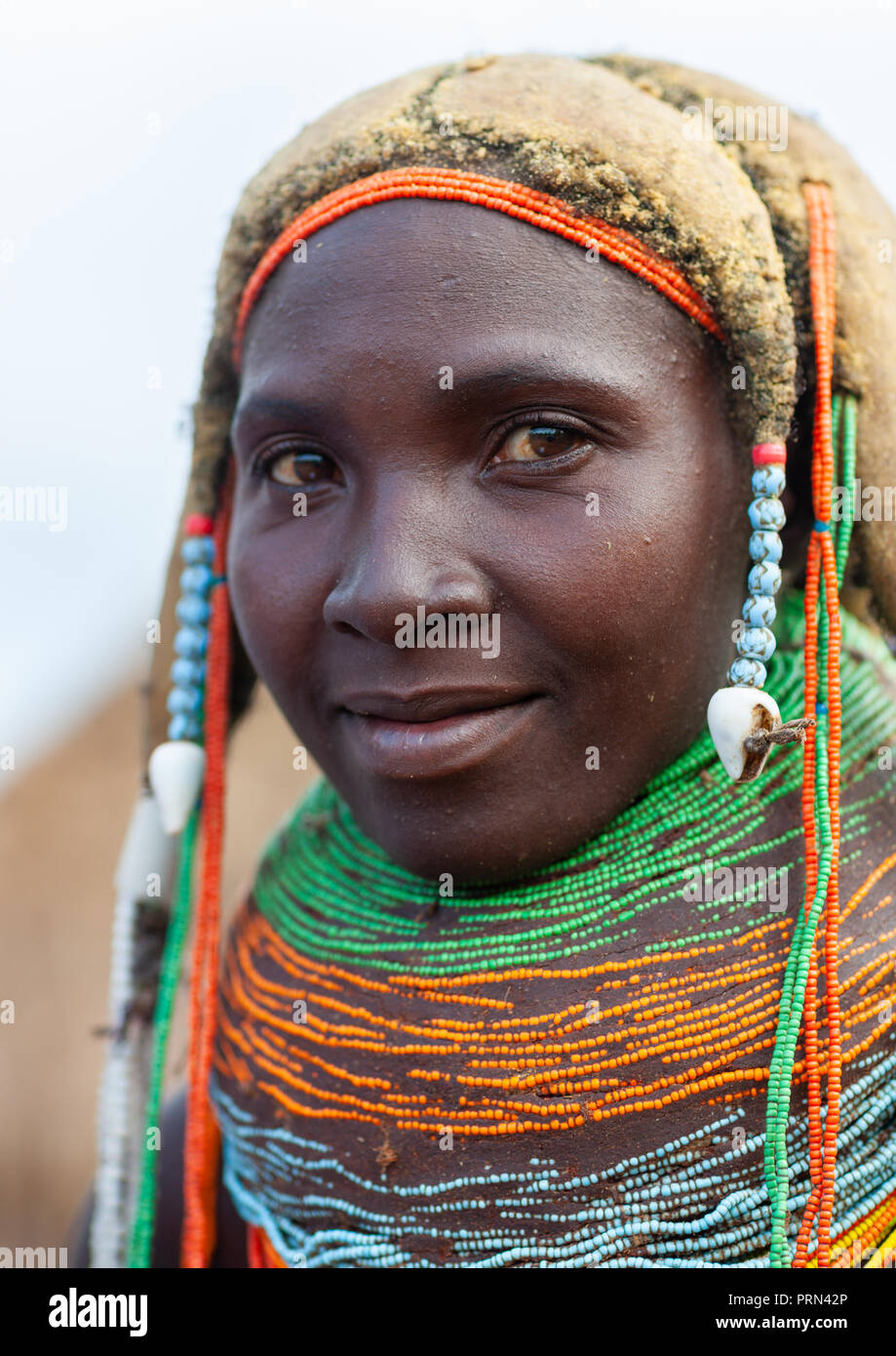 Portrait of a Mumuhuila tribe woman, Huila Province, Chibia, Angola ...