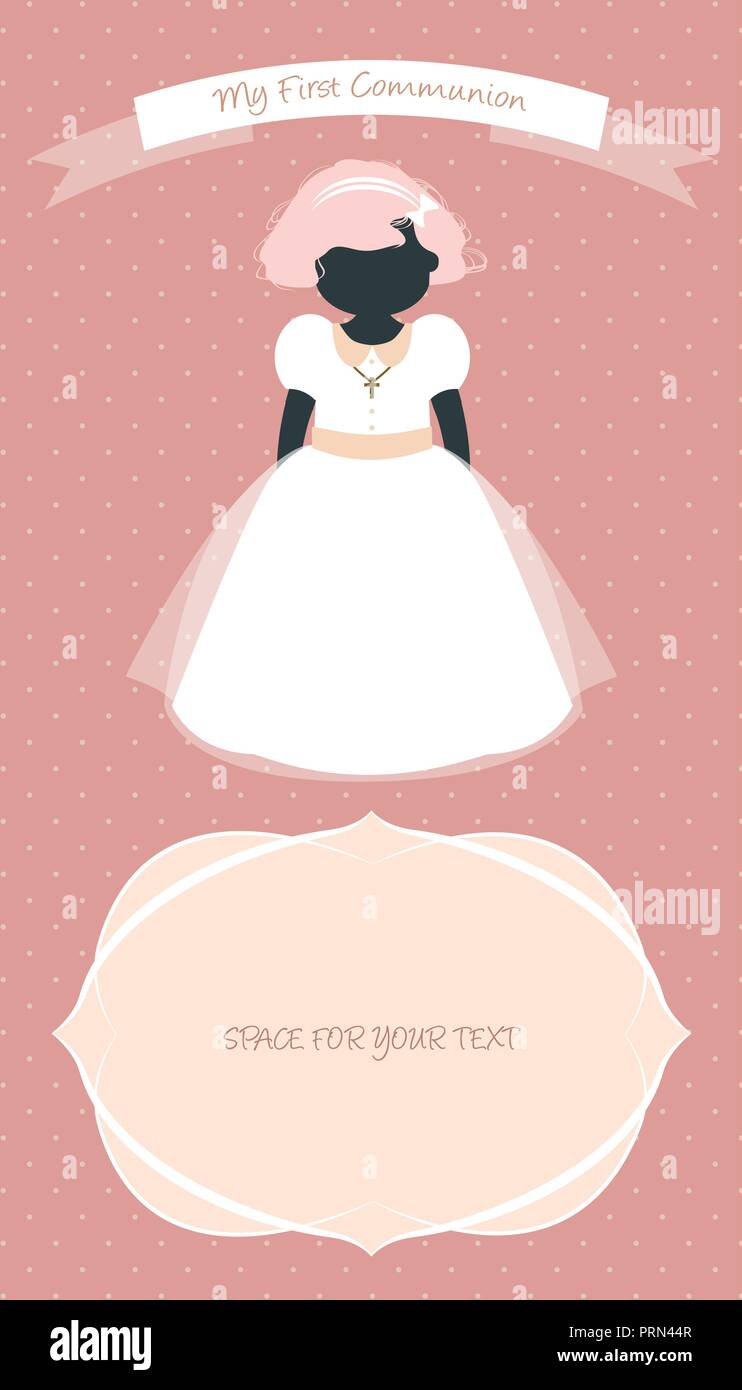 Communion girl white dress Stock Vector Images - Alamy