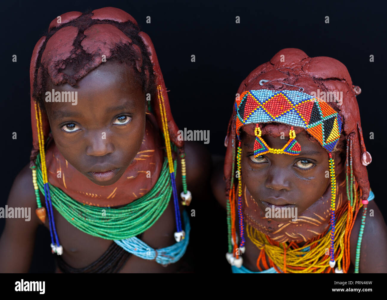 Mumuhuila tribe children portrait, Huila Province, Chibia, Angola Stock ...